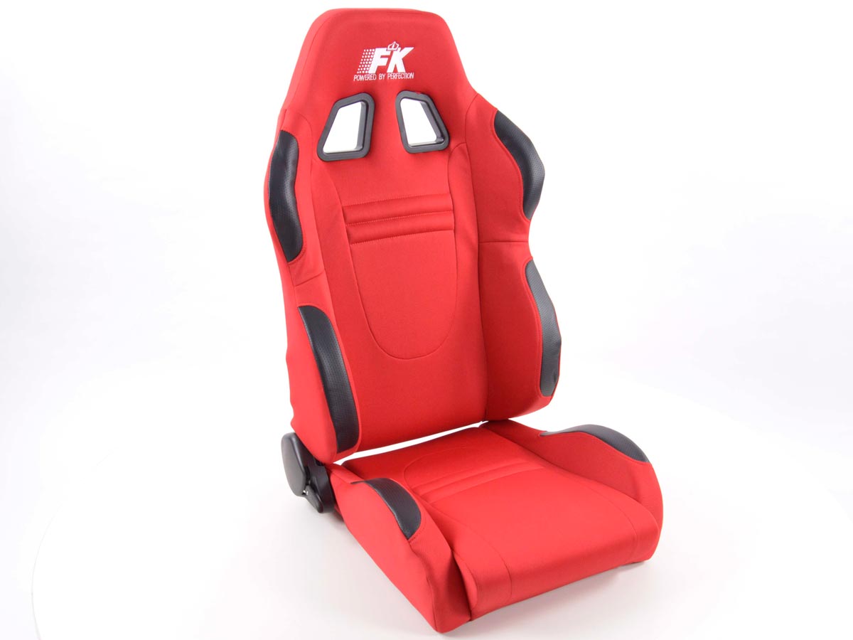 Pair Front Car Sports Seats Racecar Red Fabric VW Audi Seat Skoda - VW ...