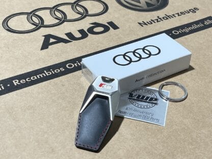 Audi RS3 RS4 RS5 RS6 RS7 RS8 Audi Sport Black Leather Keyring Key Fob ...