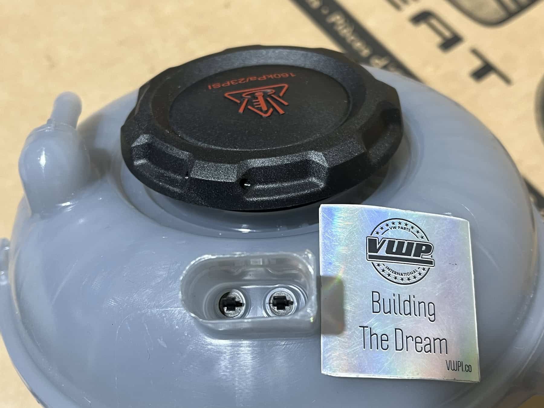 VW Golf MK7 MK7.5 GTI R TDI Coolant Bottle Black Cap Lid Connector Wire ...