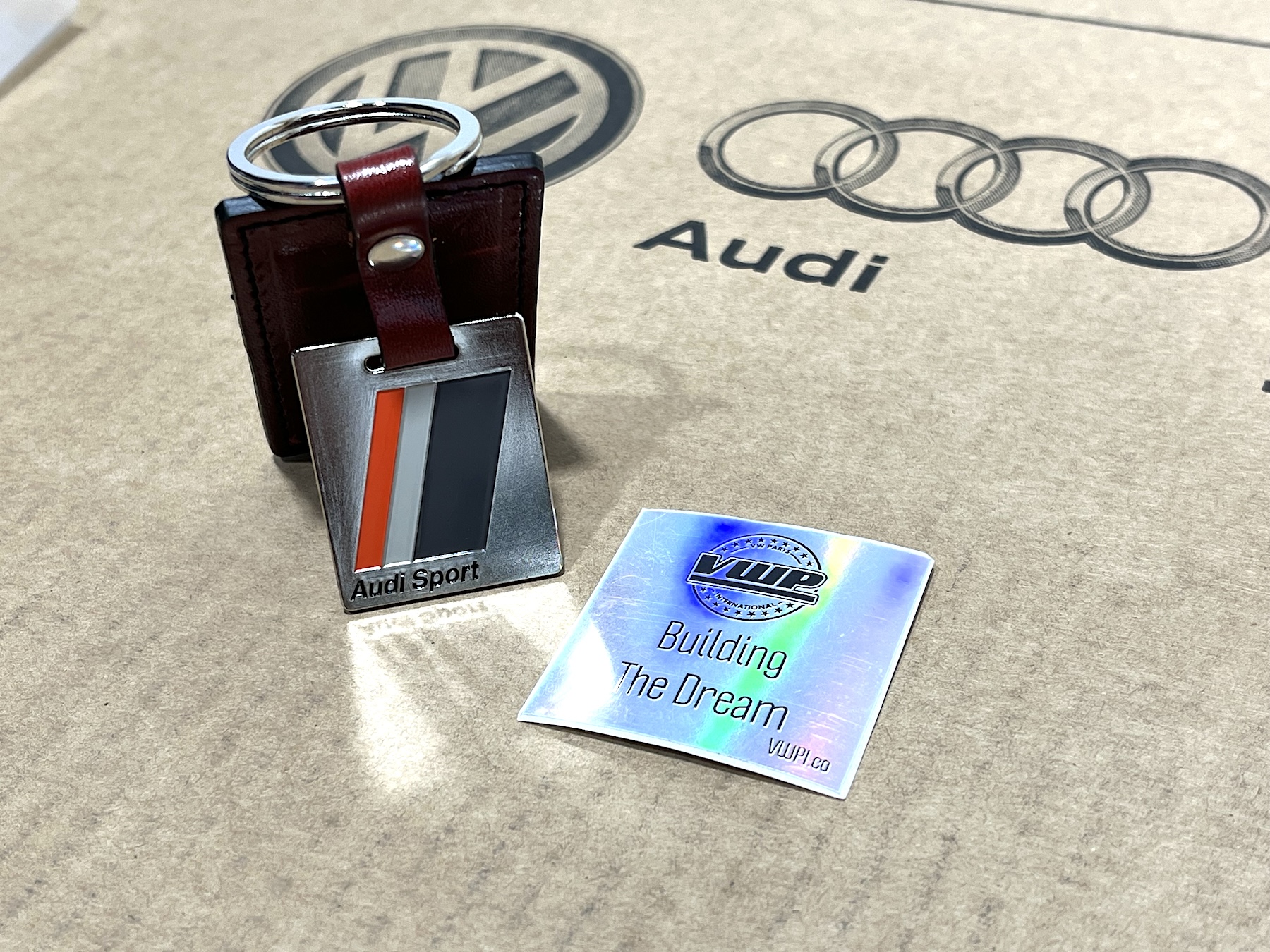 Audi Sport Logo Leather Keyring Audi Tradition OEM Accessory Gift - VW ...