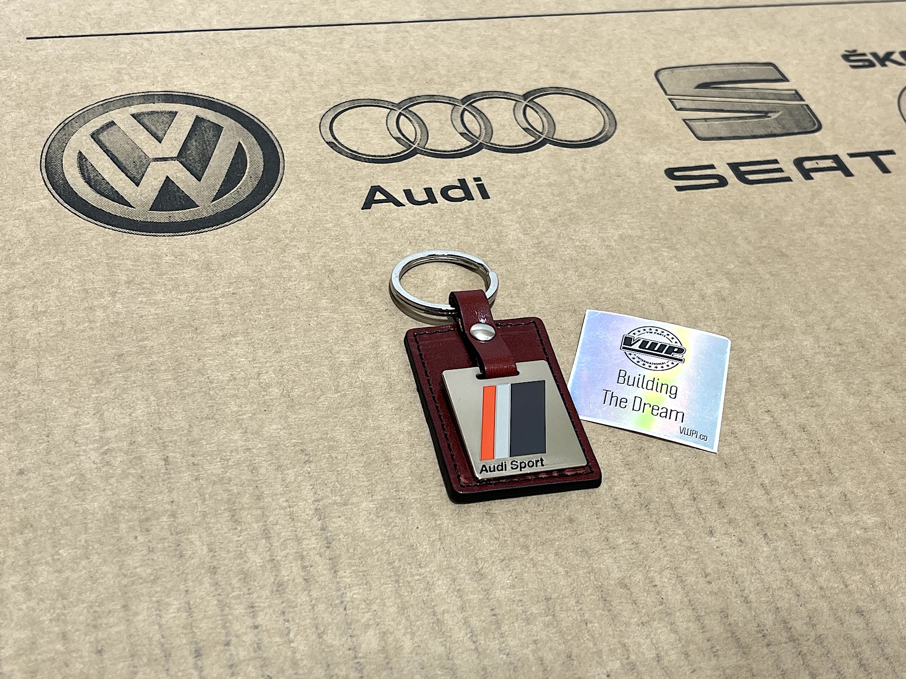 Audi Sport Logo Leather Keyring Audi Tradition OEM Accessory Gift - VW ...